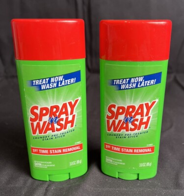 Spray'nWash Stain Removal Stick Laundry Clothes Pre-Treater Travel Size ...