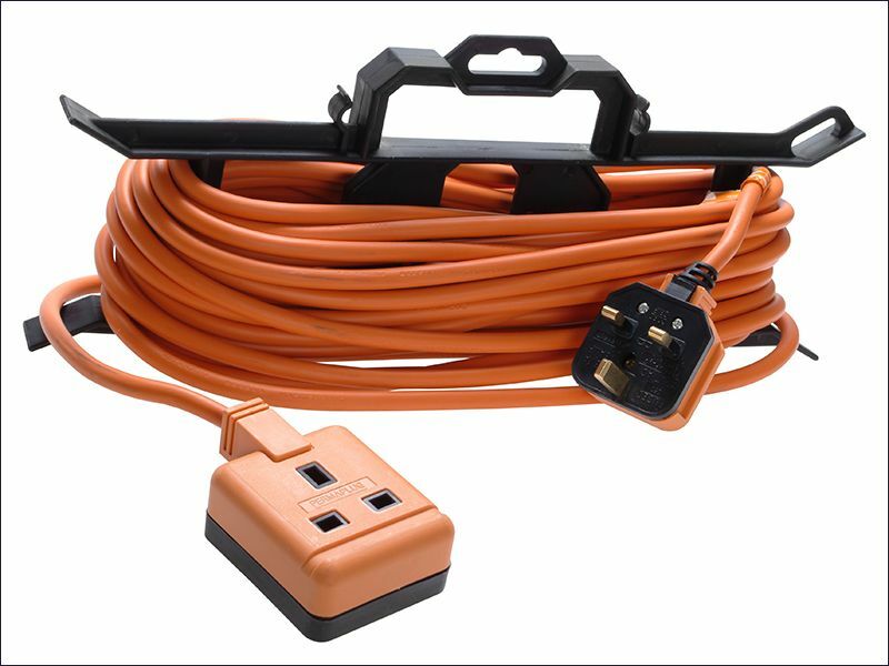 Extension Lead 15m Orange with Cable Tidy - Outdoor 1 Gang Socket ...