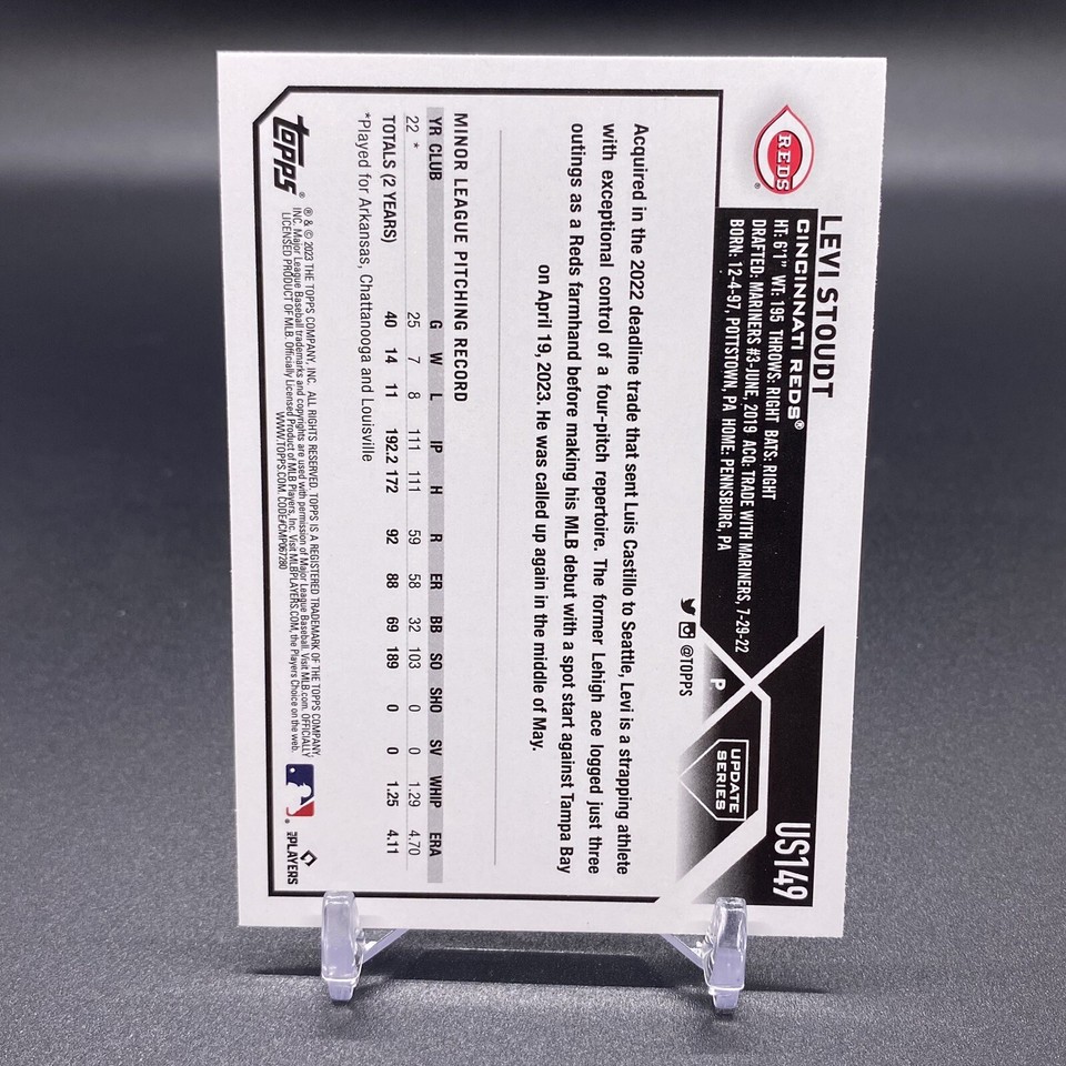 2023 Topps Update Levi Stoudt RC Cincinnati Reds Rookie #149 | eBay