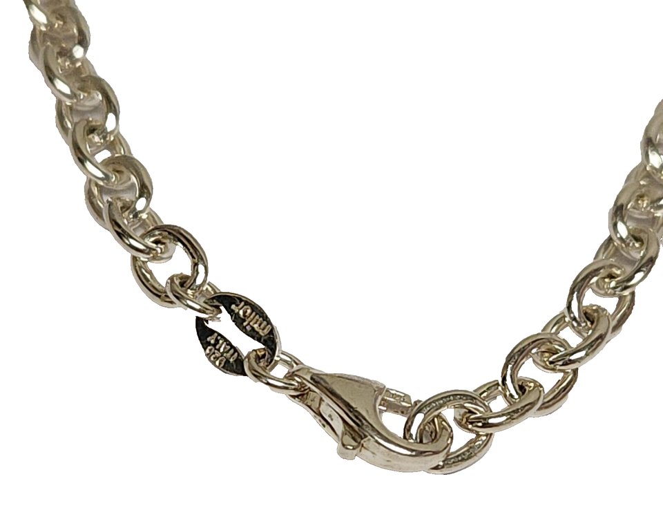 Milor Italy 925 Sterling Silver Italian Lire Coin Charm Rolo Chain ...