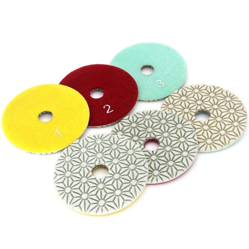 Dry/Wet 3 Step Diamond Polishing Pads 4 Inch for Granite Marble Quartz ...