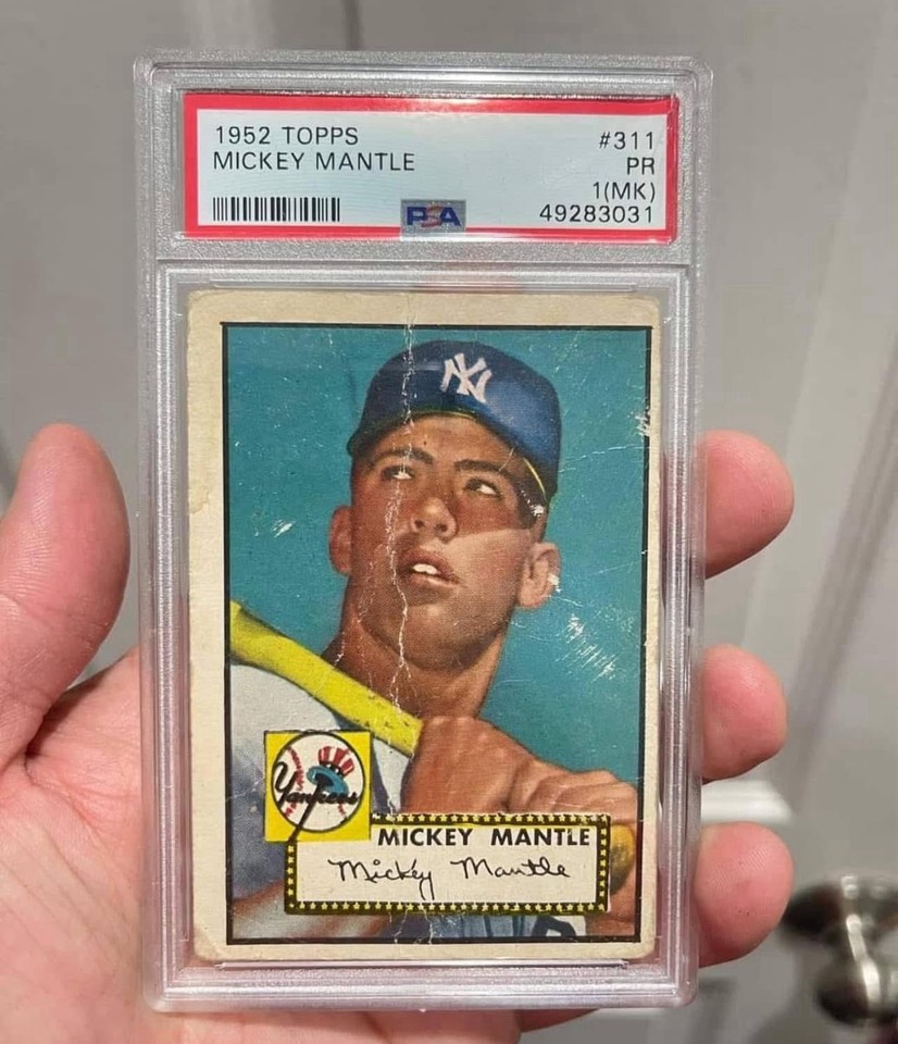 1952 TOPPS #311 MICKEY MANTLE ROOKIE CARD PSA GRADED *Was In magazine ...