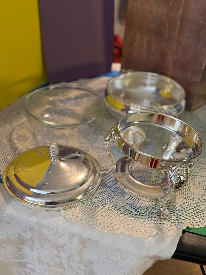 Porringder Handle Casserole w/Sterno Can Holder NO. 99110538 w/pyrex ...