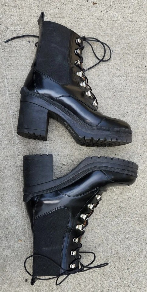 & Other Stories lace up chunky heel Y2K style boots shoes 8 | eBay