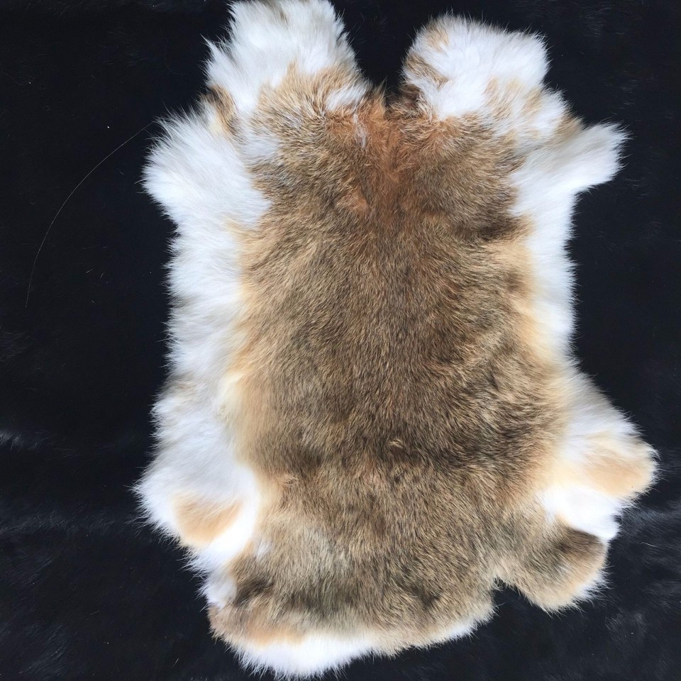Real Rabbit Fur Blanket Rugr Pelt Throw Fur Blanket Carpet Cosy ...