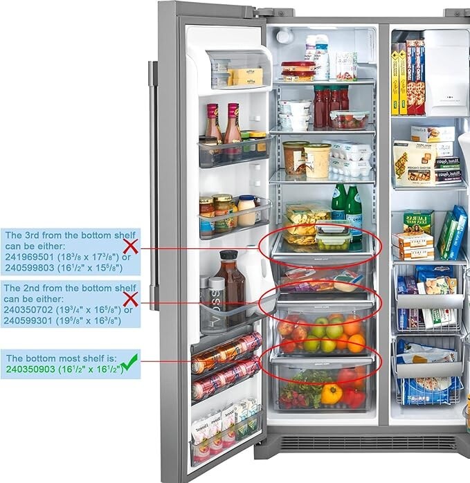 240350903 Crisper Pan Cover (Bottom) Compatible with Frigidaire ...