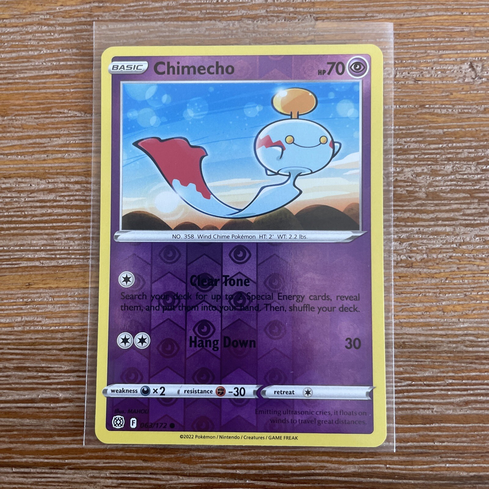 Chimecho 63/172 Common Reverse Holo Brilliant Stars M/NM Pokemon card ...