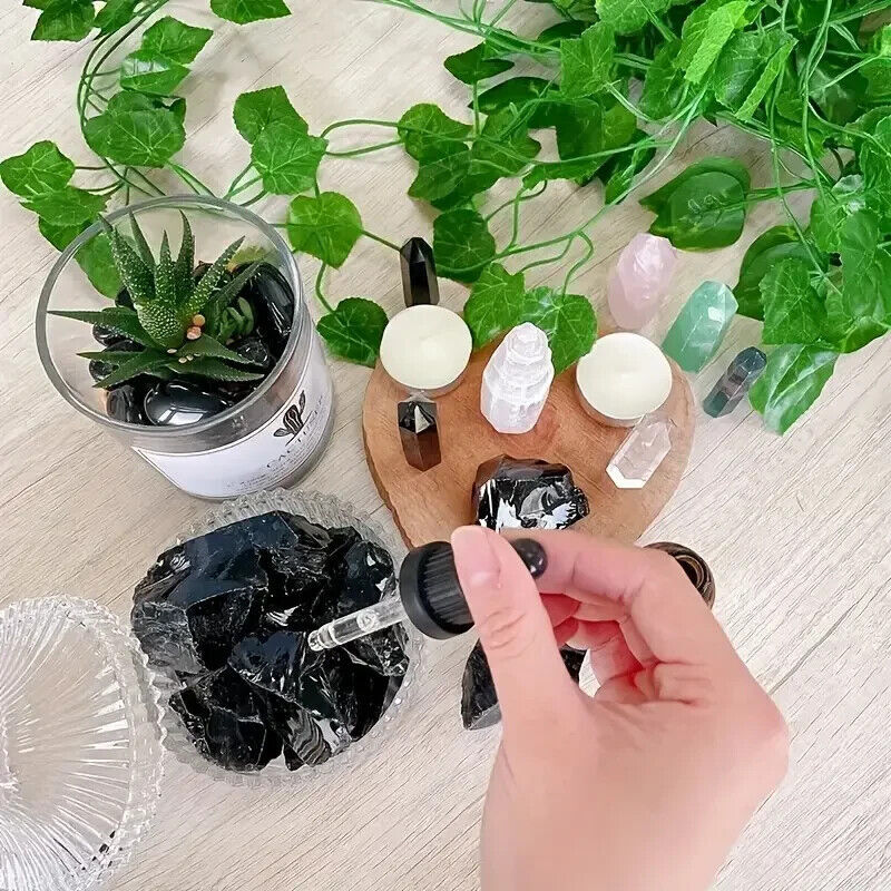 Raw Large Black Obsidian Rough Crystal Mineral Rock Chunks Specimens ...