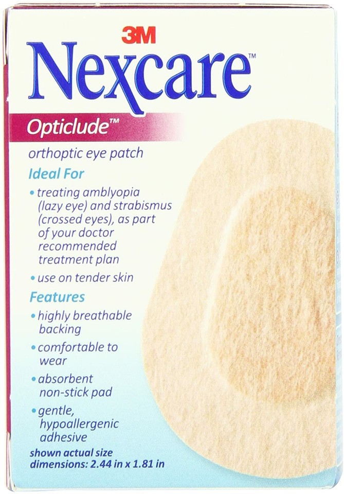 *200-Patches* 3M Nexcare Opticlude Orthoptic Eye Patch 2.44" x 1.81 ...