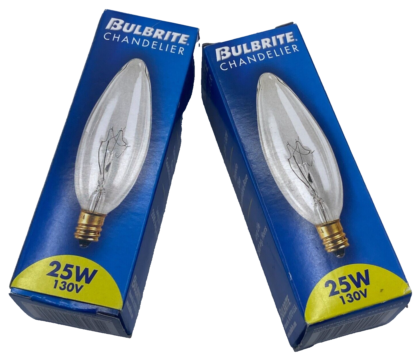 LOT OF 2 BULBRITE 25CTC/32/3 25W 130V Torpedo Chandelier Bulb Lamp Light CRDB | eBay