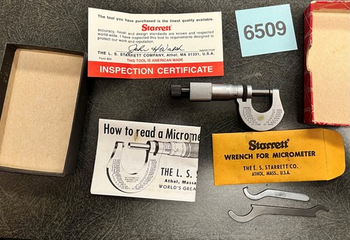 Starrett Micrometer Caliper No. 232 in Original Box T232RL 50953 USA ...
