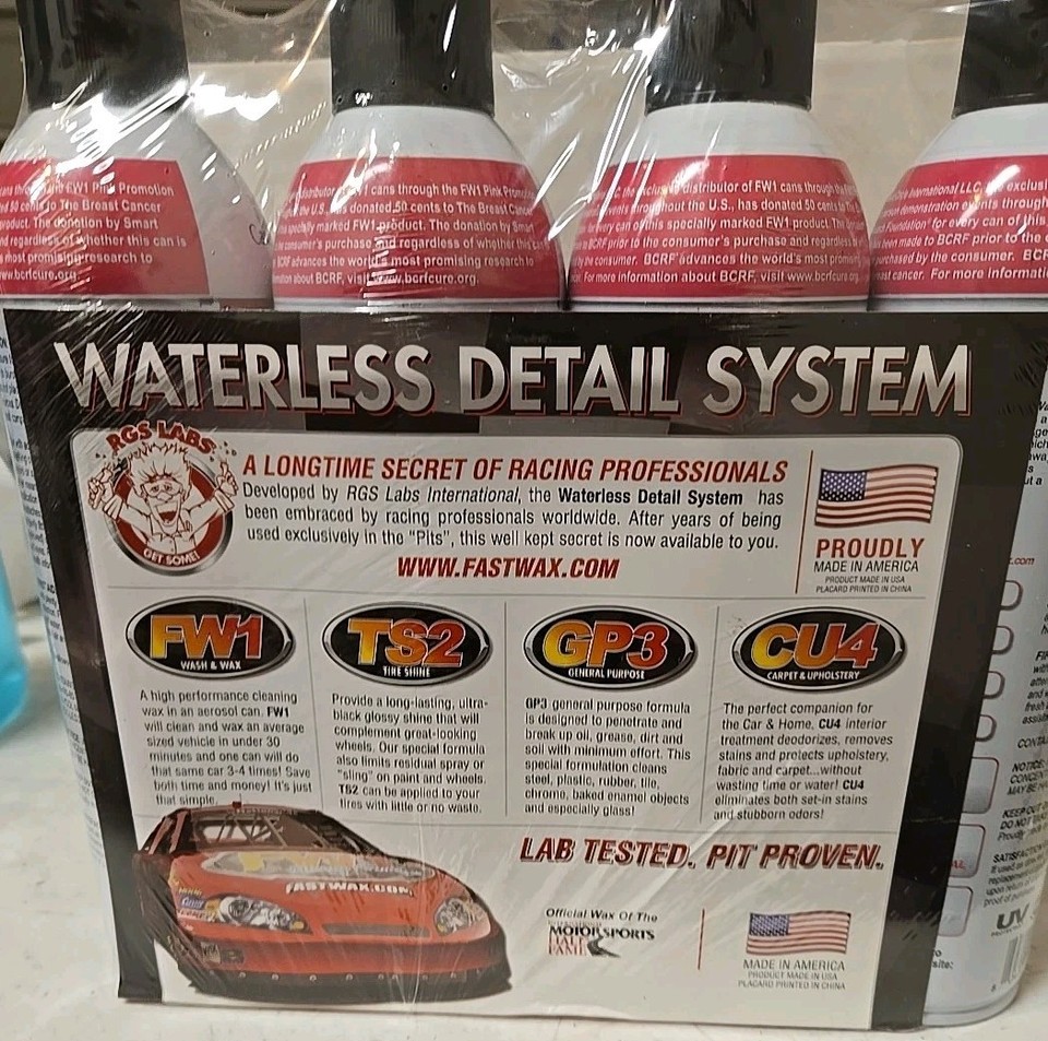 4 Pack Waterless Detail System Car Wash FastWax FW1 TS2 GP3 CU4 | eBay