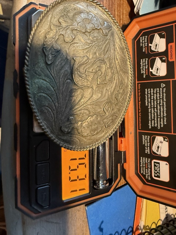 Western Floral Belt Buckle. Vintage Letter S Floral Tarnished Silver ...