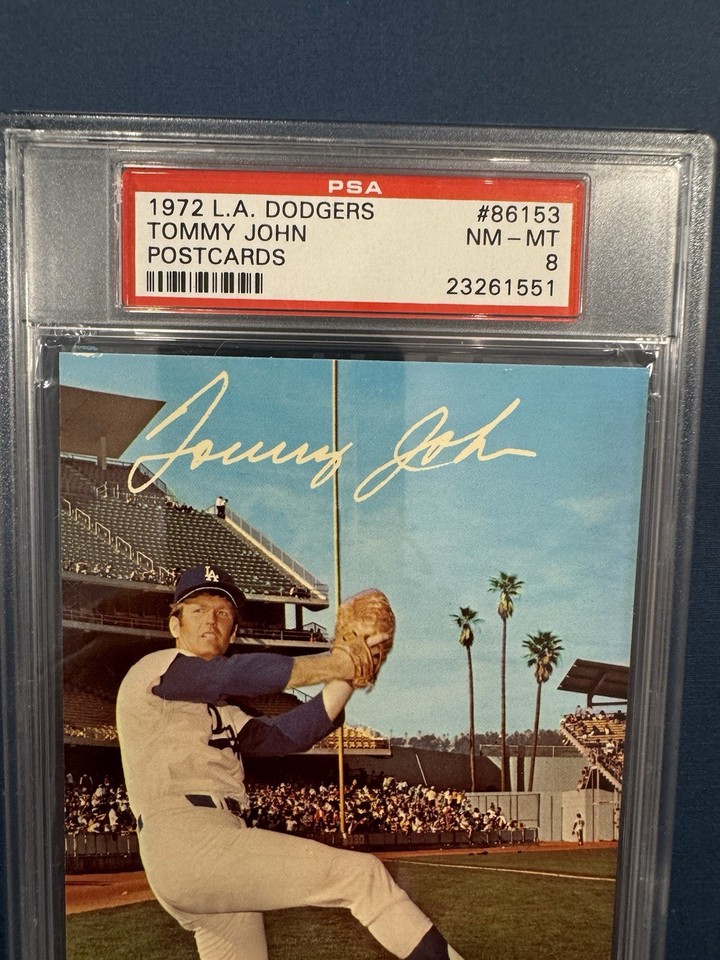 1972 Los Angeles Dodgers Team Issue Postcard -TOMMY JOHN PSA 8 RARE | eBay