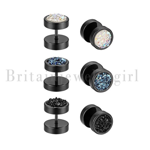 Stainless Steel Barbell Men Women Fake Ear Stretcher Plugs Cheater ...