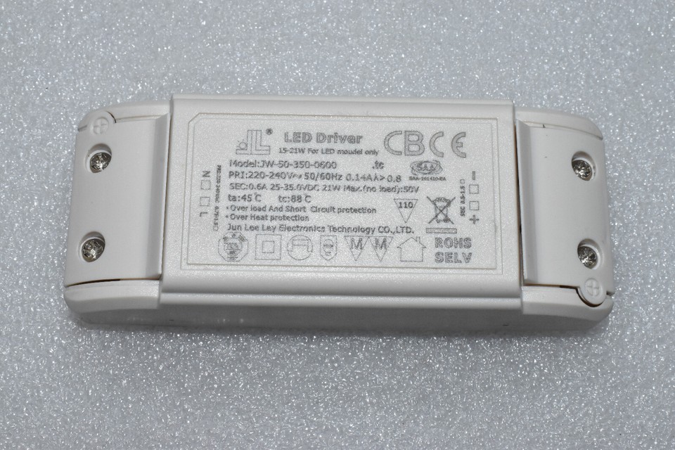 JL JW-50-350-0600 LED Driver Trafo Transformator 25-35 VDC 600 mA 21 ...