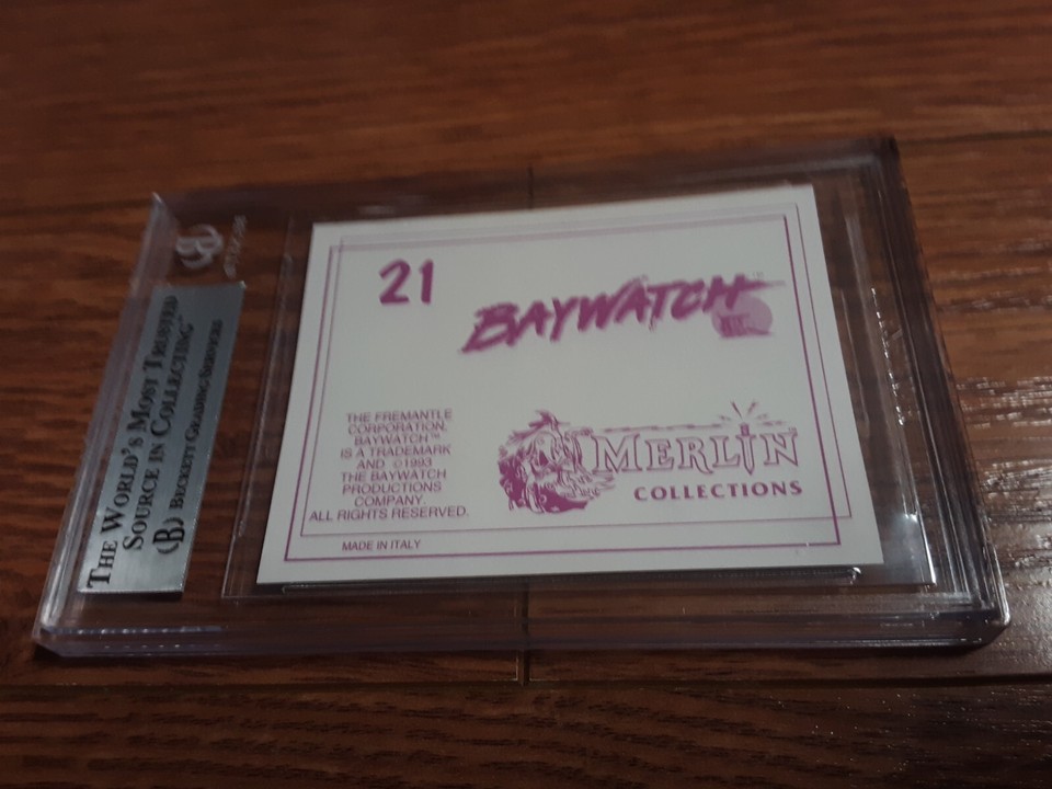 1993 Merlin Baywatch David Hasselhoff Sticker BGS 8.5 *POP 1, NONE ...