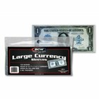 100 Soft Banknotes Sleeves Large Size US Currency Notes BCW Ultra Thin ...