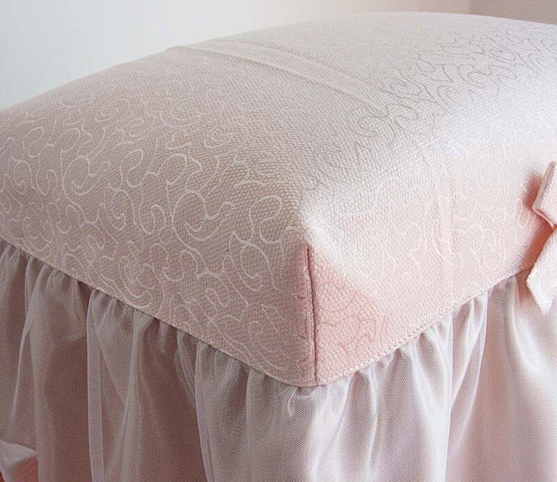 Princess Rectangle Stool Cover Lace Flounce Seat Cushion Chair Covers ...