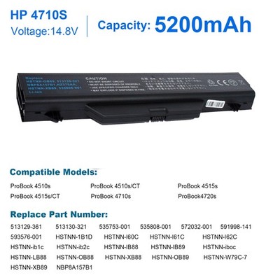 Battery for HP ProBook 4510s 4510s/CT 4515s 4515s/CT 4710s 4720s Laptop ...