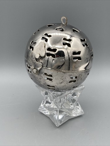 Vintage Silver plated Friendship Pomander Potpourri Ball Ornament ...