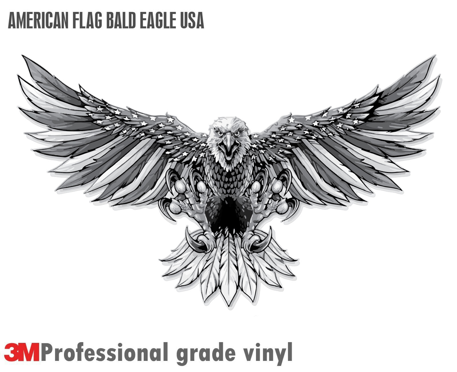 REFLECTIVE B&W AMERICAN FLAG BALD EAGLE USA MADE DECAL STICKER 3M TRUCK CAR | eBay