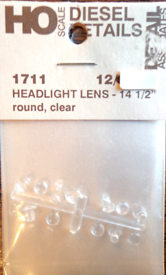 Detail Associates HO #1711 Headlight Lenses pkg(12) -- 14-1/2" (.167 ...