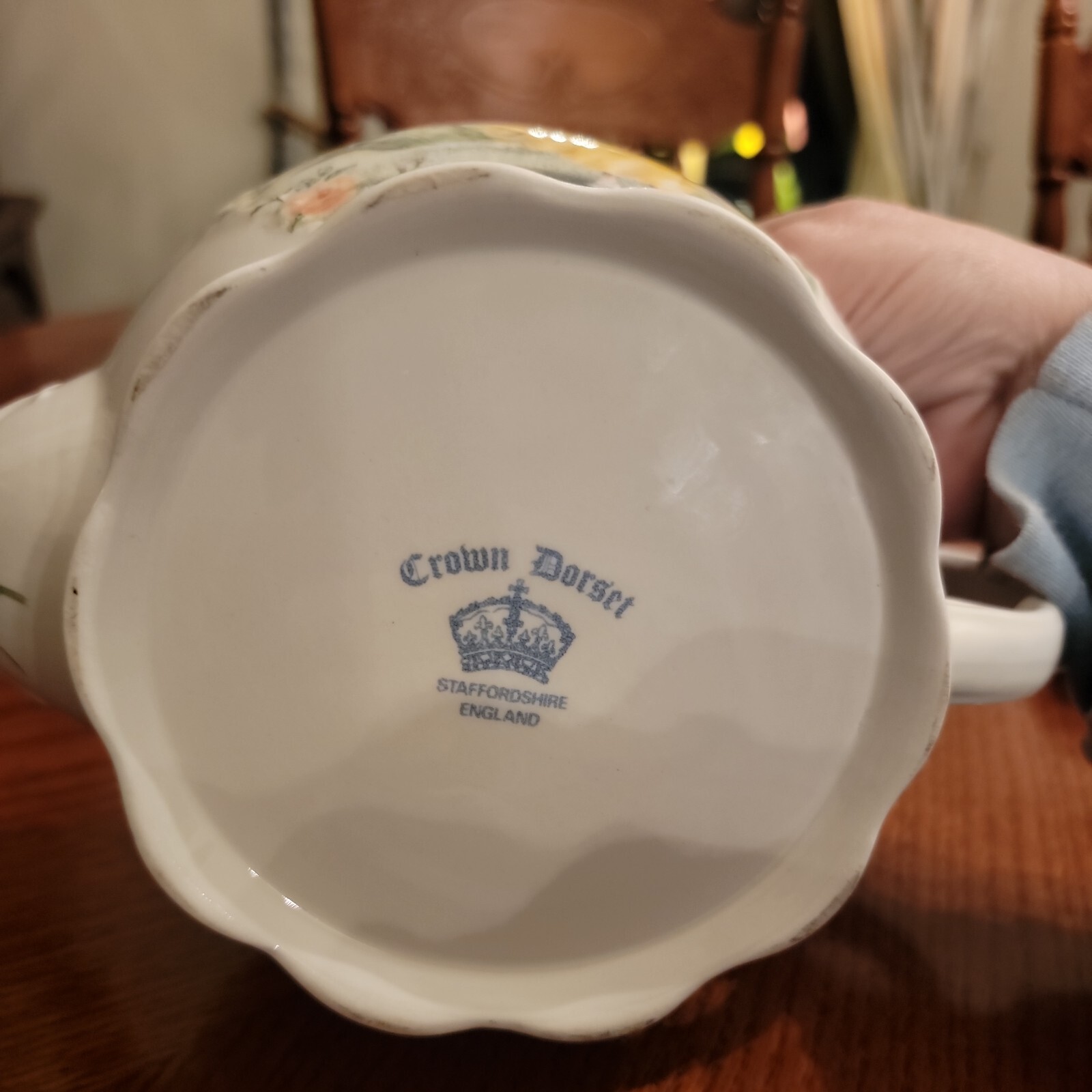 Rare Vintage Crown Dorset Lady In Yellow Spring Teapot Staffordshire ...