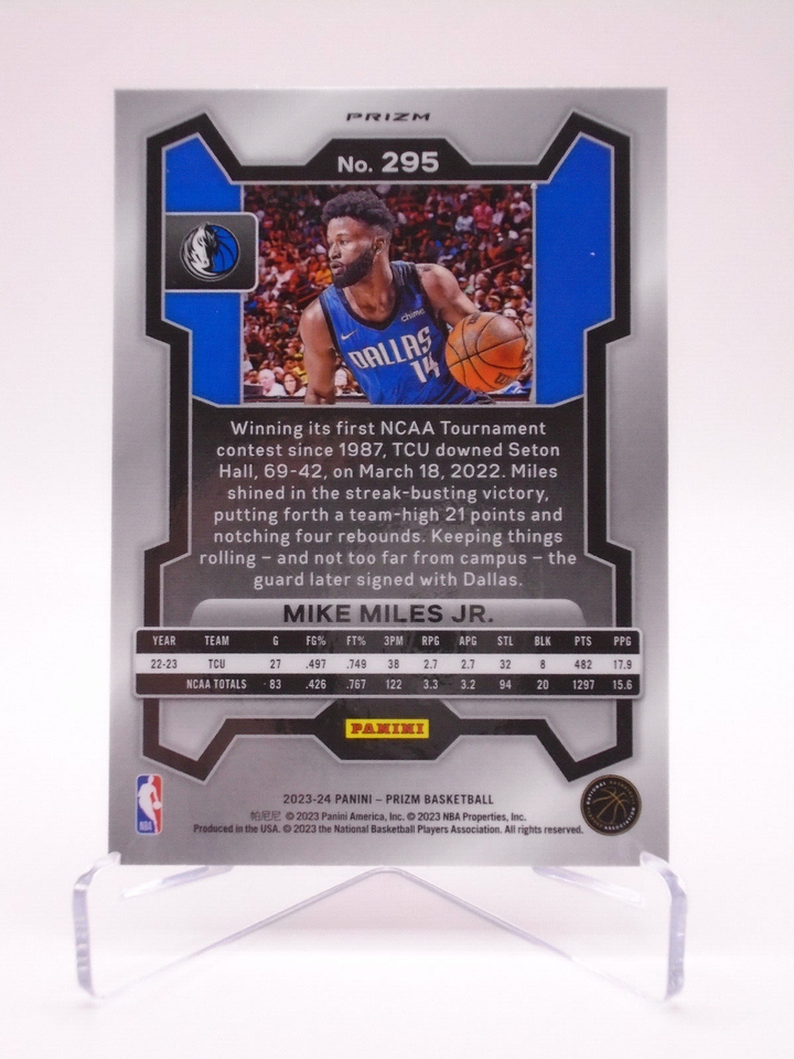 2023-24 PANINI PRIZM MIKE MILES JR. CRACKED SILVER ICE RC #295 DALLAS ...