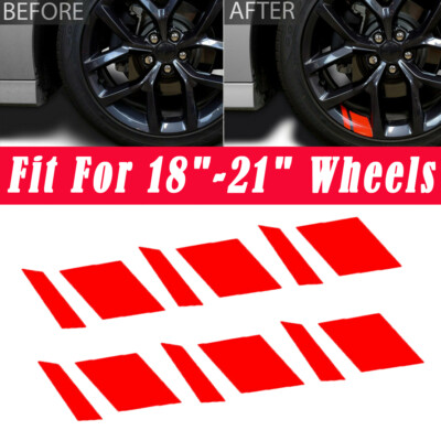 Car Red Wheel Rim Vinyl Sticker Decal Hash Mark Stripe Fit For 18" - 21 ...