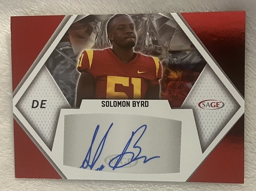 2023 SAGE LOW SERIES NIL SOLOMON BYRD RED SP AUTO! USC TROJANS🔥 | eBay