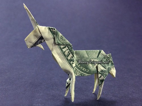 Dollar Origami UNICORN Made w/ REAL MONEY Handmade Cash Animal Mythical ...