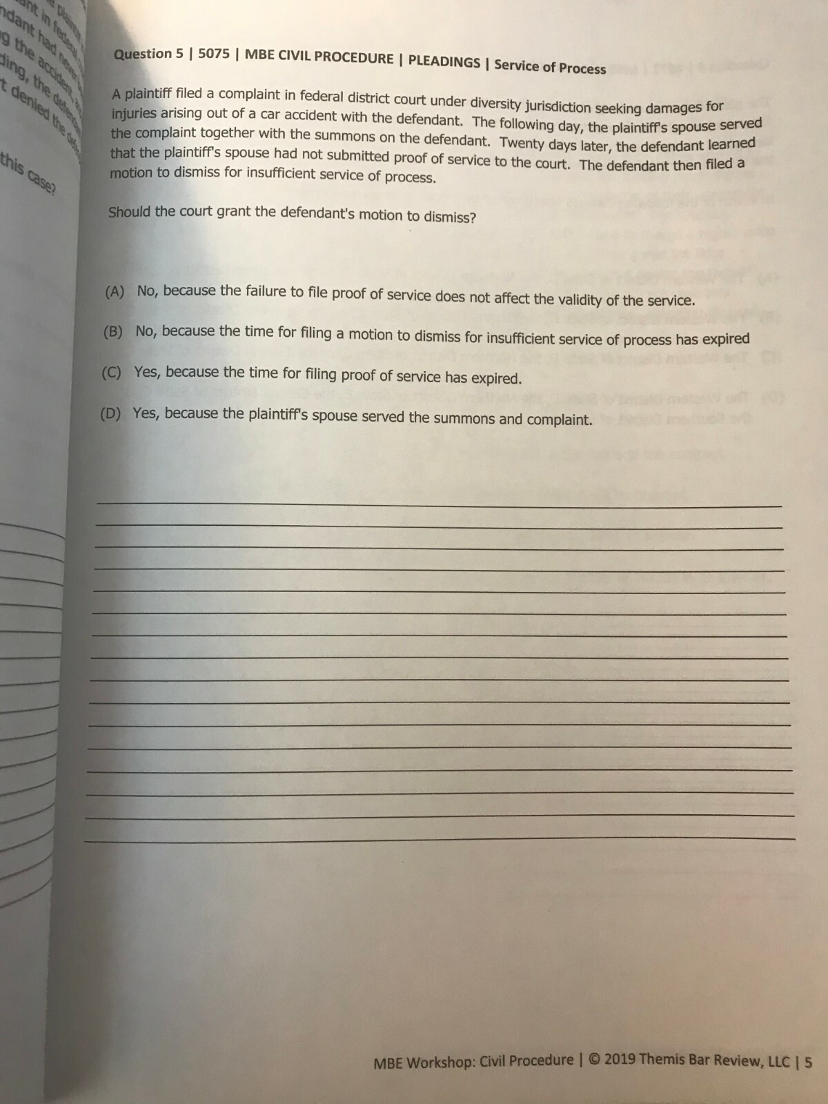 2020 Themis Bar Review MBE - Multistate Bar Exam - MBE Lecture Handouts ...