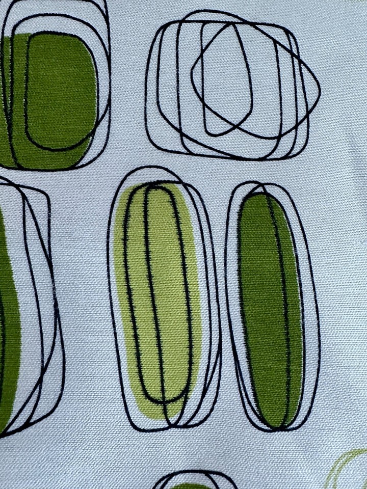 Atomic 60s Bauhaus Danish Mod Mid Century Tiki ORBS Vintage Barkcloth ...
