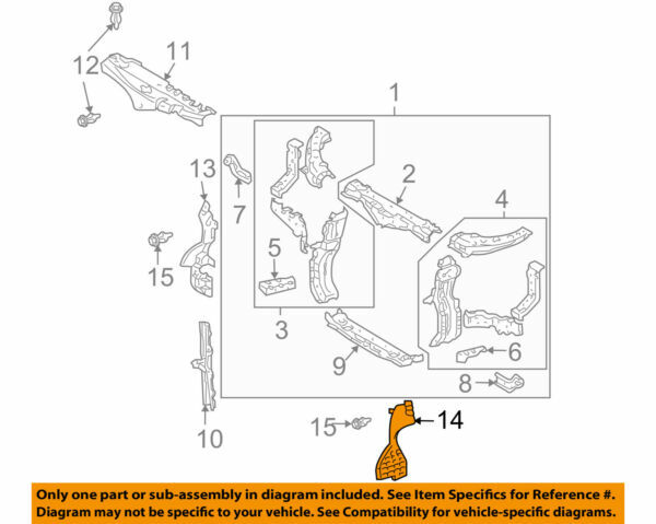 53294-48030 Toyota Deflector, radiator side, lh 5329448030, New Genuine ...