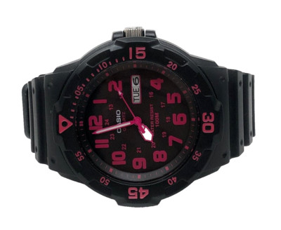 Casio MRW200H-4CV Dive Style Pink Neo-Display Black Resin Watch's / NOS ...
