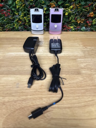 Motorola RAZR V3m Pink and Silver ( Verizon ) Very Rare Cellular Flip ...