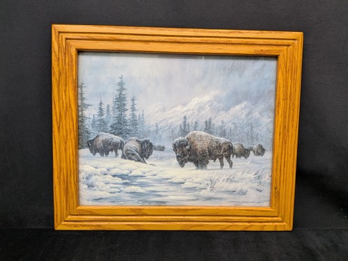 Framed Wildlife Buffalo Print Larry Fanning '93 Front Range Storm ...