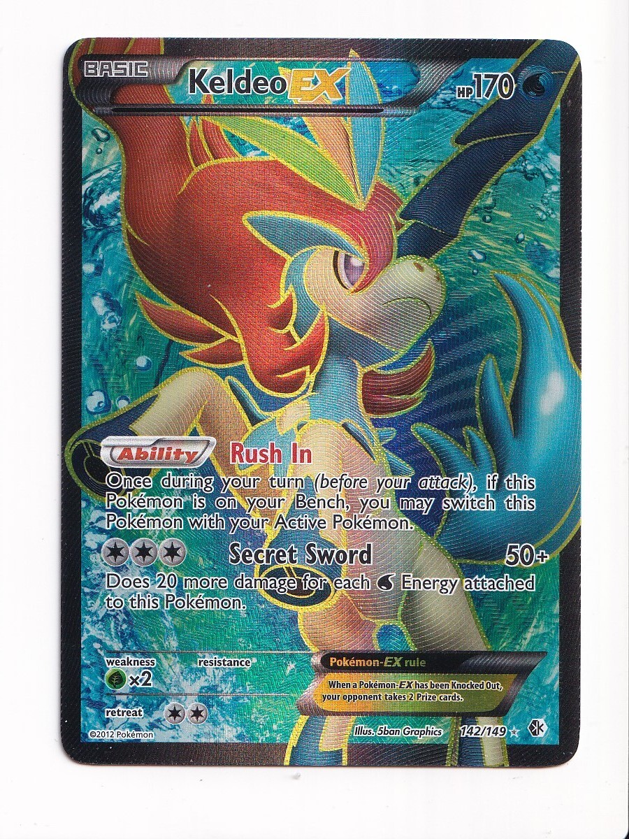 LP - 0029 Keldeo-EX (Full Art) - 142/149 BW Boundaries Crossed Pokemon ...