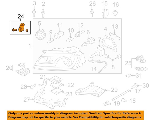 AUDI OEM 08-12 S5 Headlamp-Front Lamps-Repair Kit Left 8T0998121 | eBay