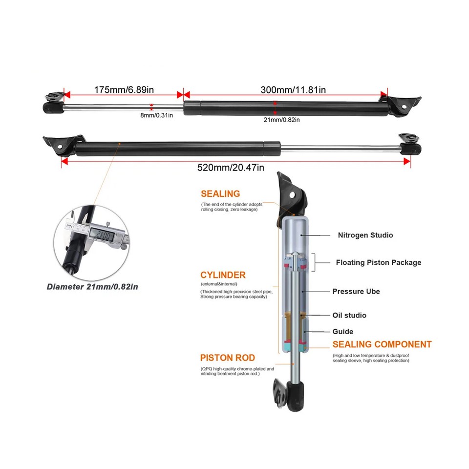 New 2x Liftgate Hatch Tailgate Lift Supports Gas Shocks For 1999-03 ...