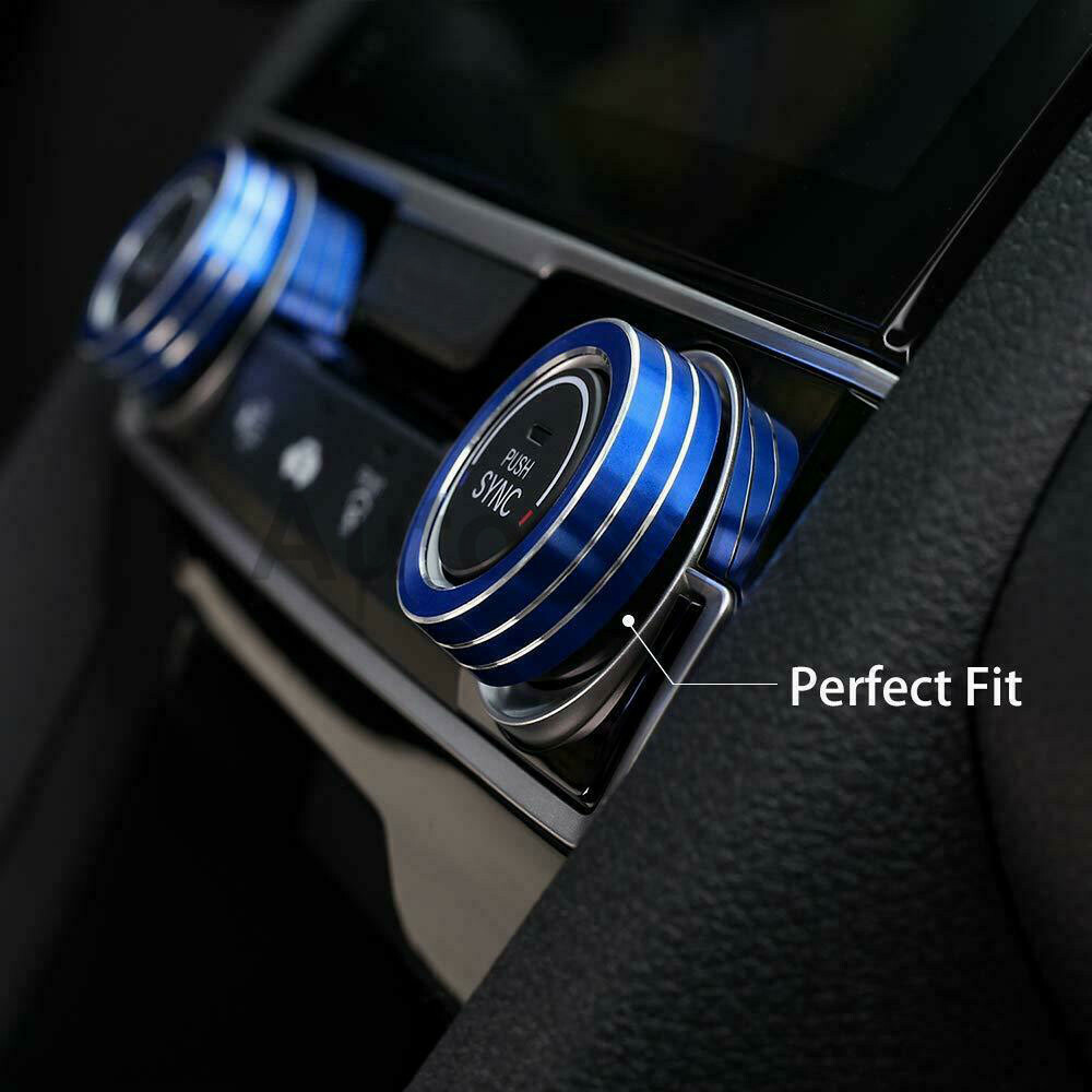 Blue Air Conditioner Knob Trim Cover Ring For Honda Civic 10th 2016 ...