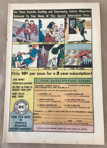 DC subscription 1963 Print Ad comic book art 1960s retro vintage ...
