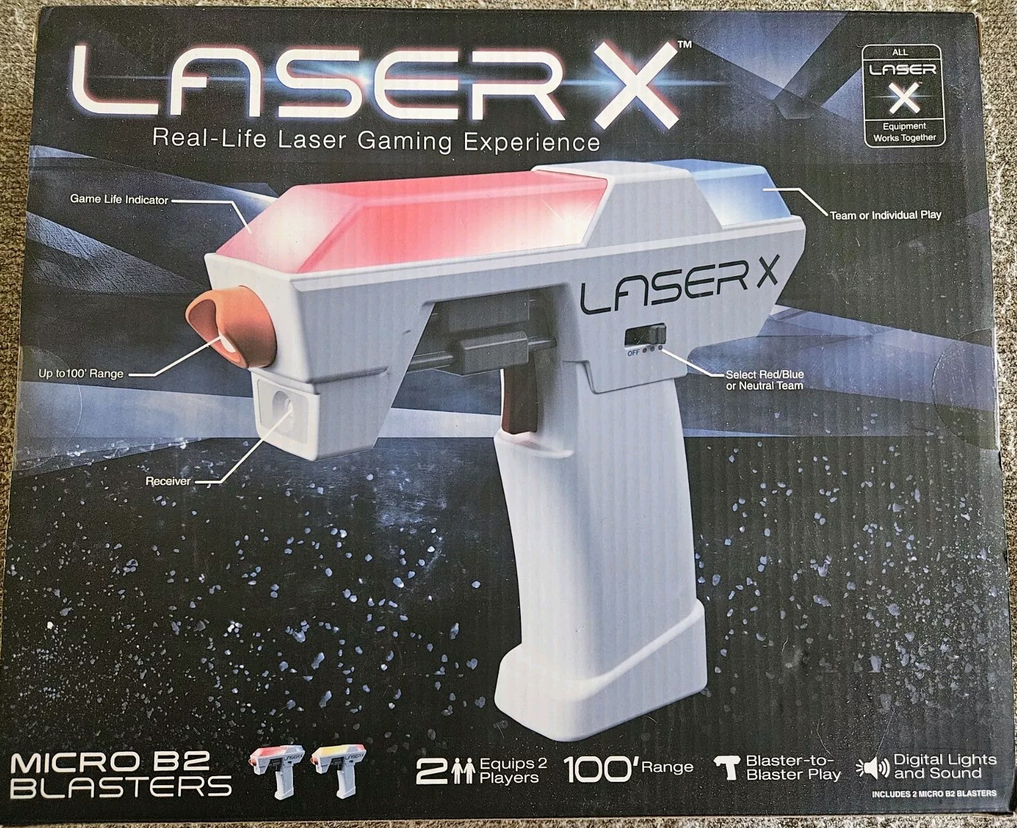 Laser X Micro B2 Blasters Real-Life Laser Gaming Experience 2 Player ...