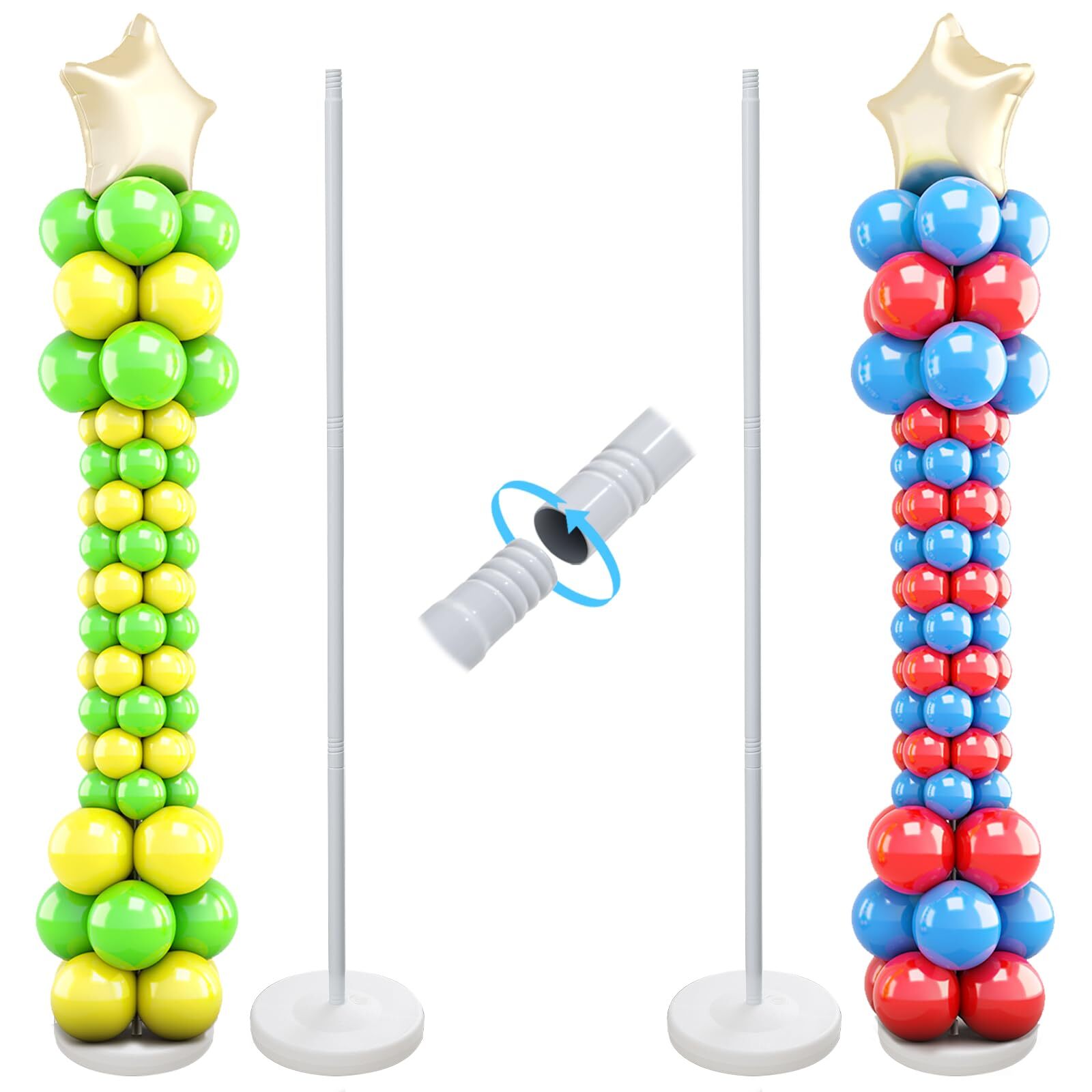 Balloon Column Stand Kit Set of 2 1.3ft-5ft Adjustable Metal Pillar ...