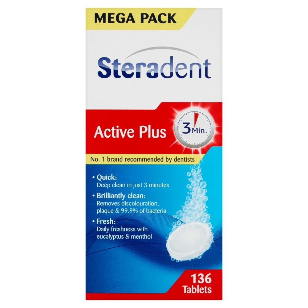 Steradent - Denture Cleaning Tablets- MEGA PACK - Pack of 136 ...