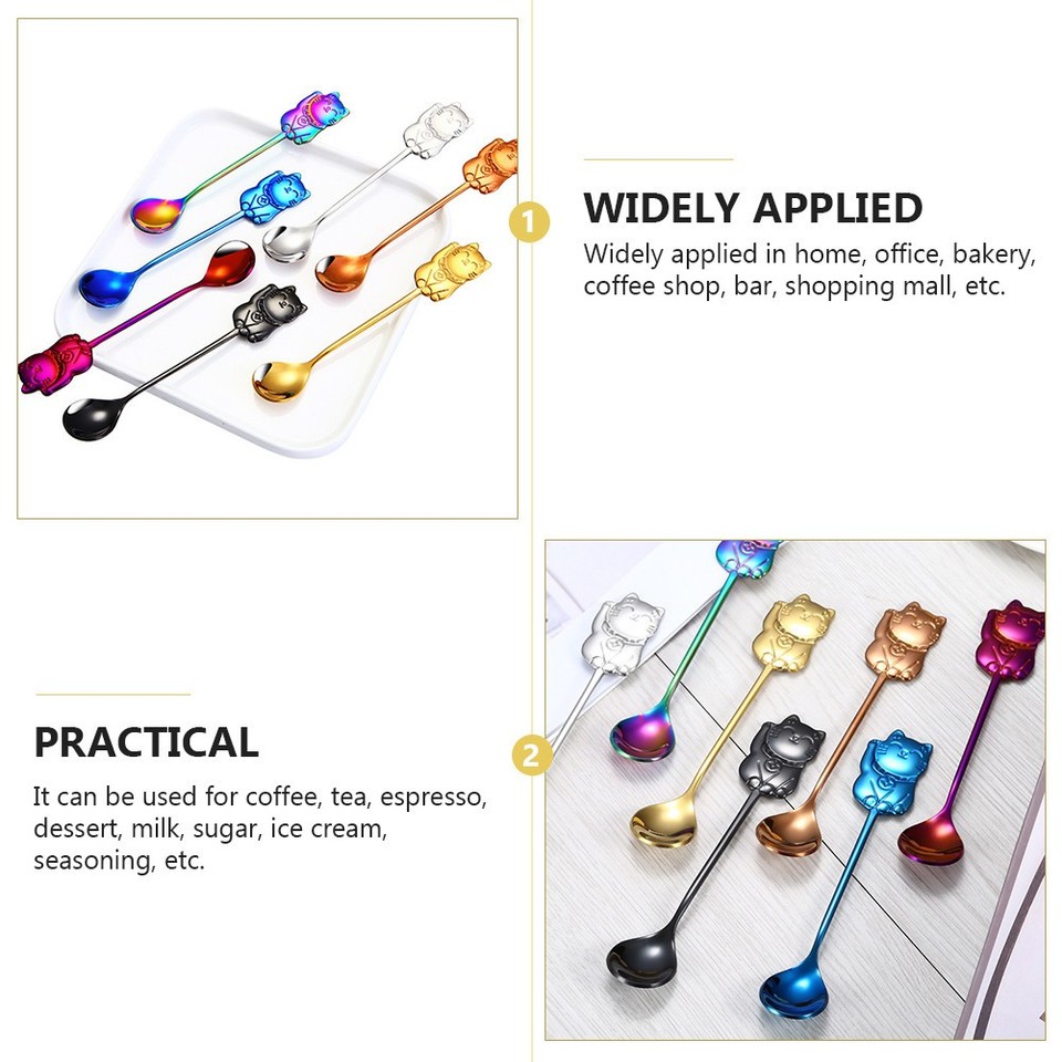 5 Pcs Stainless Steel Creative Cute Tableware Cartoon Teaspoon Kitchen ...