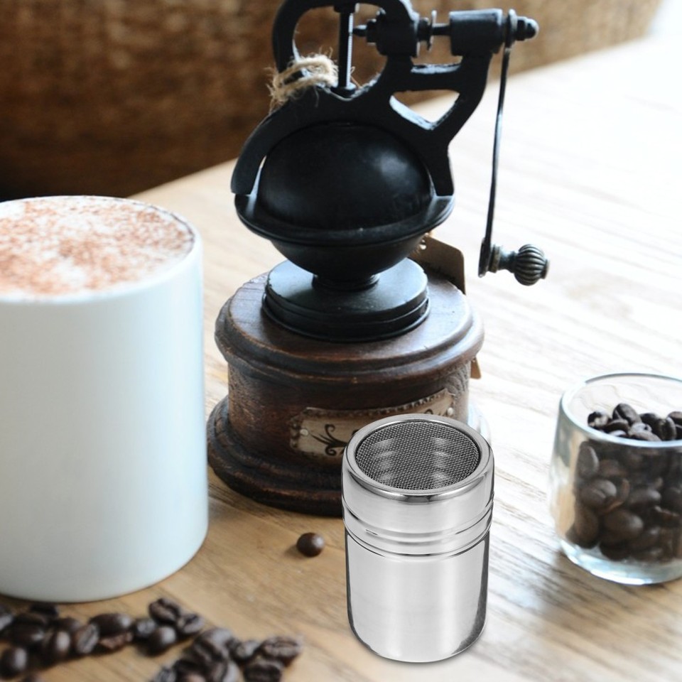 Sugar Powder Shaker Stainless Steel Cocoa Chocolate Dispenser With Fine ...