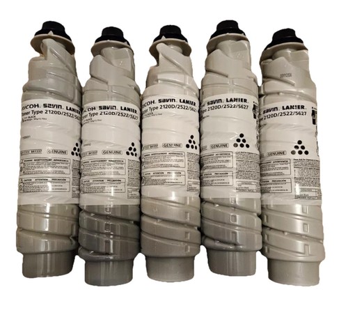 Lot of 5 Ricoh 841337 Black Toner Cartridge Type 2120D / 2522/ 5627 ...