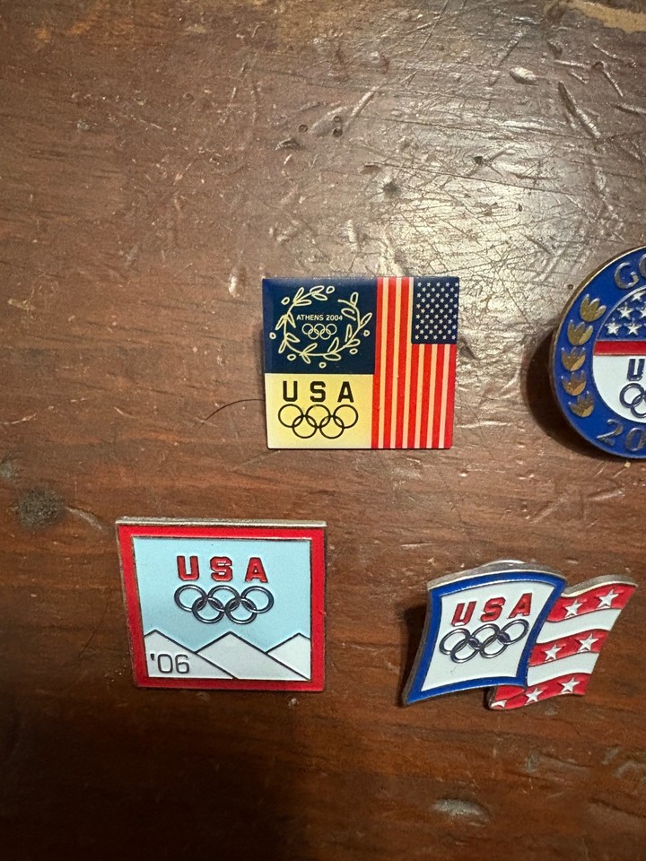 Lot Of 5 USA Olympics Pins, Flag & Olympic Rings | eBay